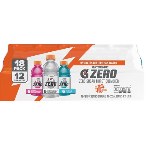 Gatorade Zero Zero Sugar Thirst Quencher Variety 12 Fl Oz 18 Count