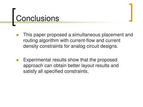 Ppt Simultaneous Analog Placement And Routing With Current Flow And Current Density