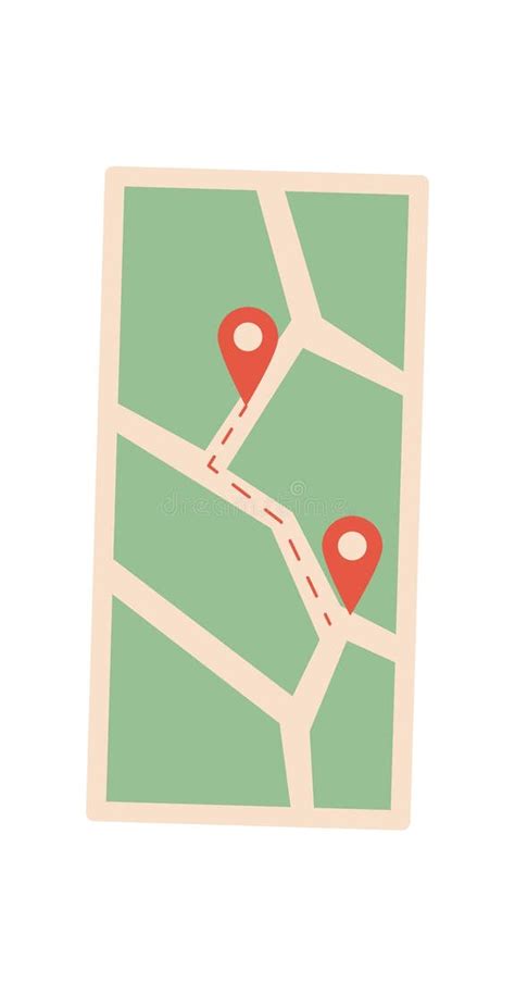 Flat Navigation Map App On Smartphone Stock Illustration Illustration