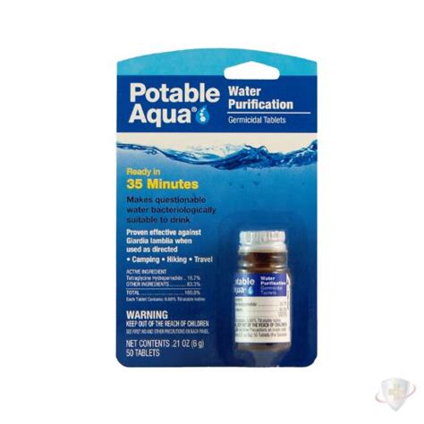 Potable Water Purification Germicidal Iodine Tablets Shield Safety