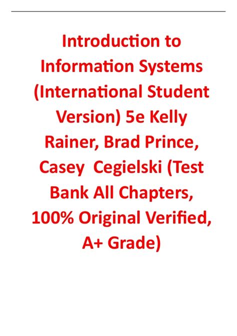 Test Bank For Introduction To Information Systems International