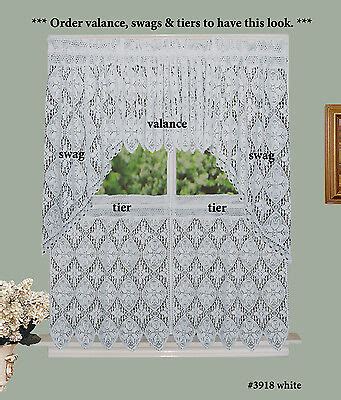 Crochet Lace Kitchen Curtain Valance Tier Or Swag White 100 Cotton