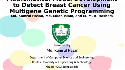 Pdf Mathematical Model Development To Detect Breast Cancer Using