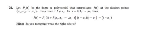 Solved Let P T Be The Degre N Polynomial That Chegg