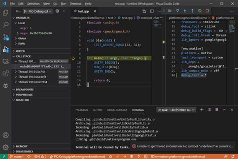 How To Debug A Unit Test Native PlatformIO IDE PlatformIO Community