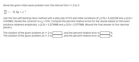 Solved Solve The Given Initial Value Problem Over The