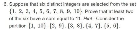 Solved 6 Suppose That Six Distinct Integers Are Selected