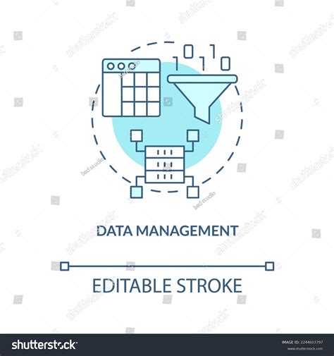 Data Management Turquoise Concept Icon Digital Stock Vector Royalty