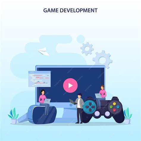 Premium Vector Game Development Concept Game Design Digital Technology Programming And Codding