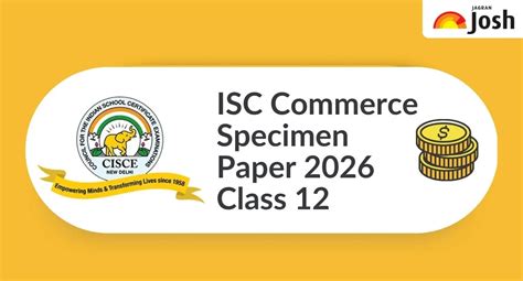 Isc Commerce Specimen Paper 2026 Cisce Class 12 Commerce Sample Paper