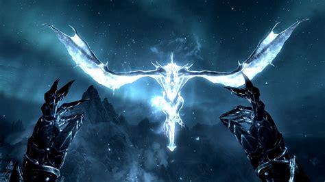 Skyrim Hd Wallpaper Frost Dragon Soars In Epic Fantasy Battle