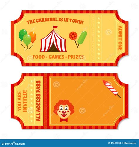 Circus Tickets Template Stock Vector Illustration Of Carnival 41697734