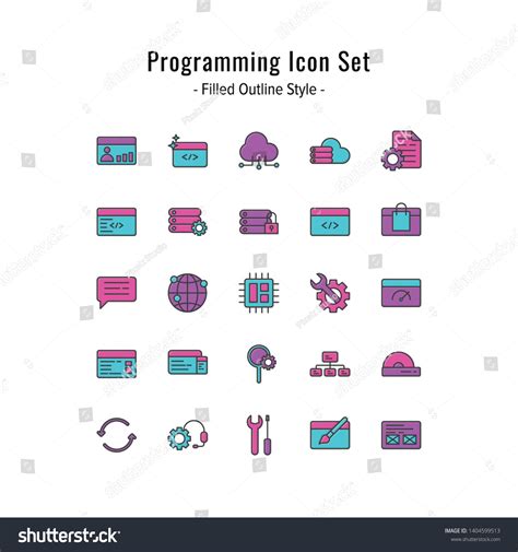Programming Icon Set Programming Icons Vector Stock Vector Royalty Free Shutterstock