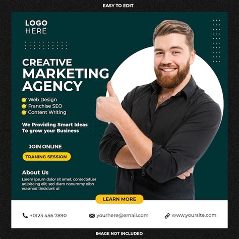 디지털 마케팅 전문가 및 기업 소셜 미디어 게시물 템플릿 프리미엄 Psd 파일