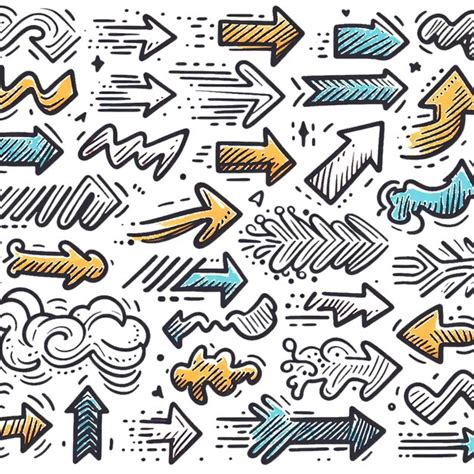 Premium Psd A Playful Showcase Of Scribble Arrow Strokes In Diverse