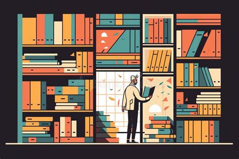 Librarian Managing And Organizing Books Created With Generative Ai Technology Stock