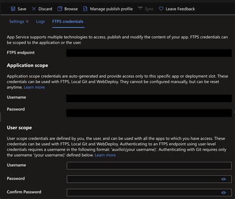 Nodejs Why Cant I Create A User Defined Username And Password In Azure For Git Stack Overflow
