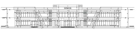 2d Design Of West Side Elevation Of The Resort Hotel Building With Dimensions In Detail Autocad