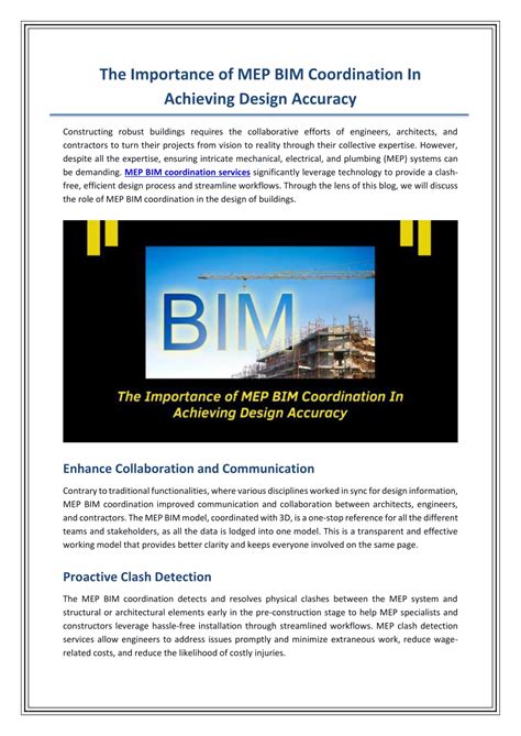 Ppt The Role Of Mep Bim Coordination In Achieving Design Accuracy Powerpoint Presentation Id