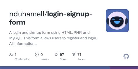 Github Nduhamelllogin Signup Form A Login And Signup Form Using Html Php And Mysql This