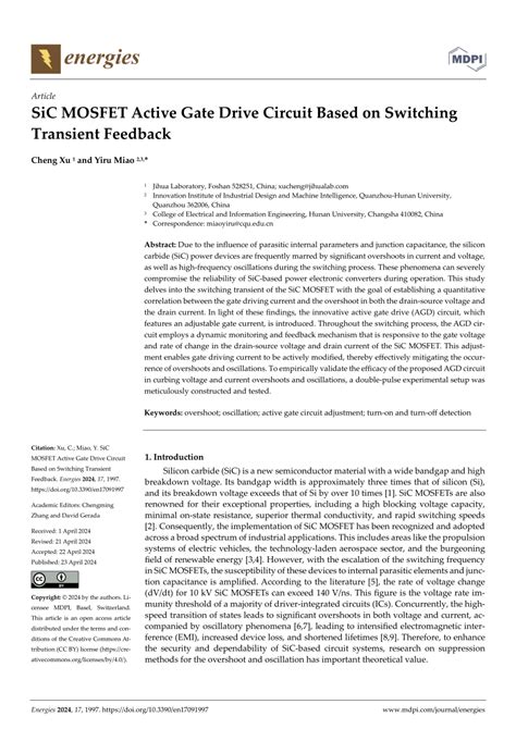 pdf sic mosfet active gate drive circuit based on switching transient