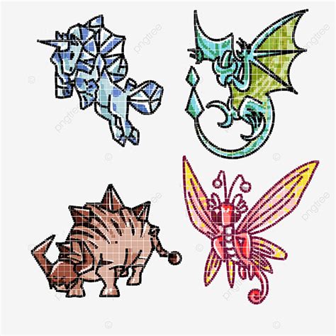 결합 된 픽셀 아트 몬스터 일러스트 공룡 픽셀 미술 공룡 Png 일러스트 및 Psd 이미지 무료 다운로드 Pngtree