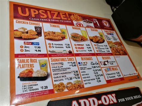 Popeyes Menu Popeyes Singapore Menu Updated 2025