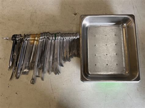 Assorted Surgical Instruments W Sterilization Pan For Sale