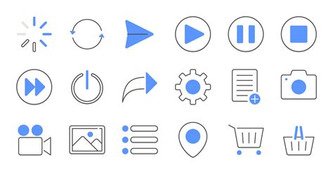 Colored Line Essential UI Icon Set Vector Art At Vecteezy
