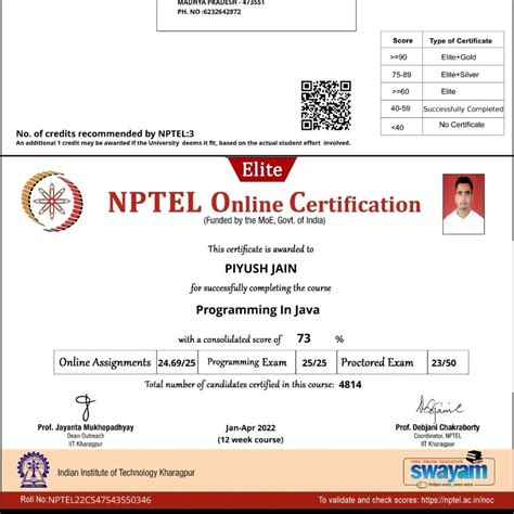 piyush jain on linkedin java programming nptel certification 10