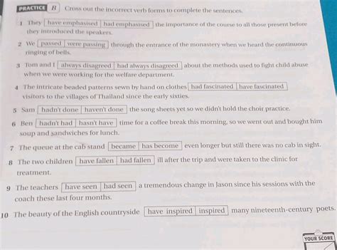 Pragtice B Cross Out The Incorrect Verb Forms Studyx Pragtice B Cross Out The Incorrect Verb Forms Studyx