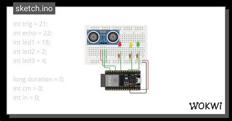 Traffic Light Using Led And Ultrasonic Sensor Wokwi Esp32 Stm32