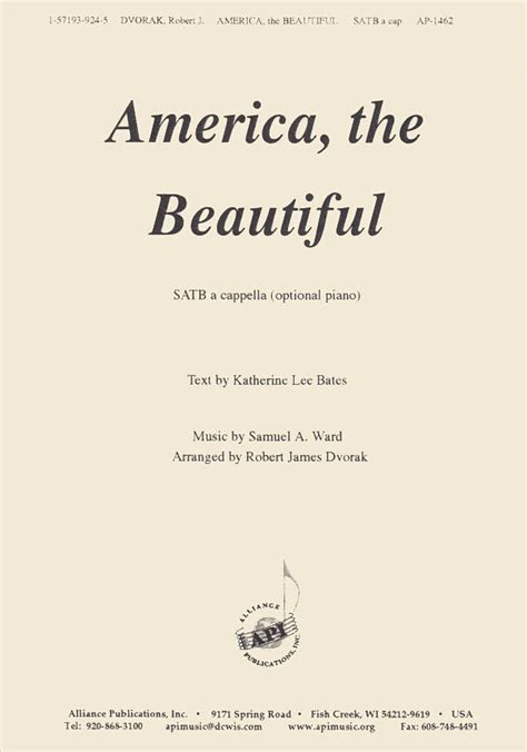America The Beautiful Musical Resources