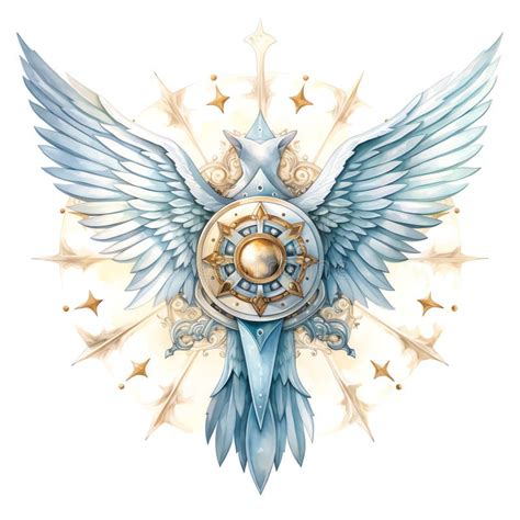 Star And Winged Disk Symbolizing Various Deities Illustration Stock