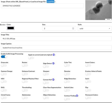 Options Available When Applying Scikit Image Processing Download