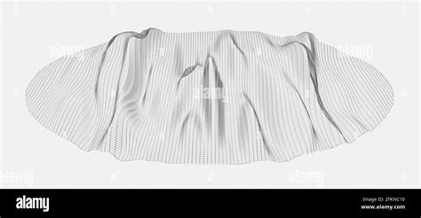 Frequency Sound Waves Or Audio Waves Visualization As Abstract Grid Or Wireframe Mesh