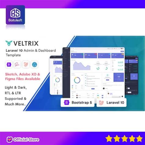 Promo Veltrix Laravel 10 Admin And Dashboard Template By Baitulsoft