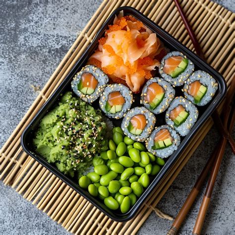 Free Sushi Bento Box Image Sushi Wasabi Ginger Download At Stockcake