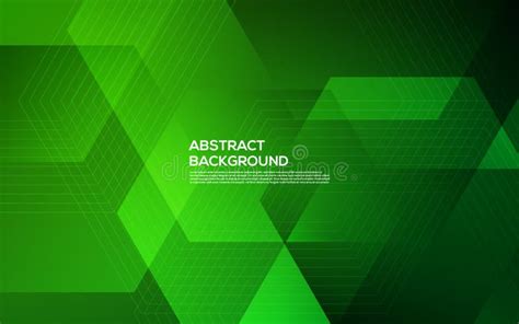 Abstract Green Gradient Diagonal Light And Line Hexagon Shape Decoration Background Stock
