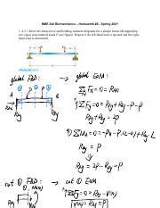 Homework 6-key.pdf - BME 344 Biomechanics - Homework #6 - Spring 2021 1. 4.5-1 Draw the shear ...