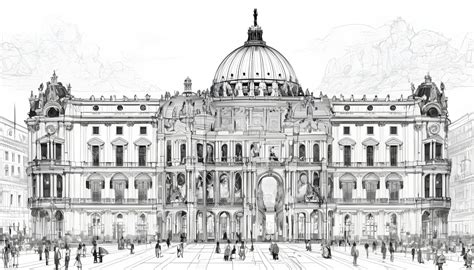 Premium Photo A Detailed Architectural Sketch Of A Famous Landmark