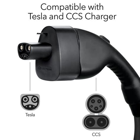 Ccs Charger Adapter For Tesla Black Lectron — Lectron Ev