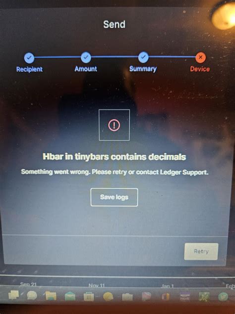 Cant Send Hbar Rledgerwallet
