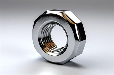 A Shiny Hexagonal Nuts Detailed Reflection On A Clear PNG Or White