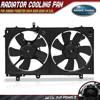 Dual Radiator Cooling Fan Assembly W Shroud For Subaru Forester 04 08