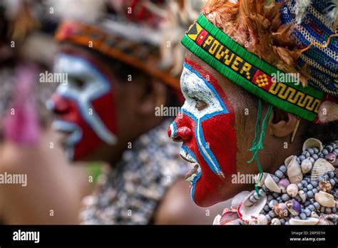 Women In The Highlands At A Sing Sing Of The Melpa Tribe Papua New