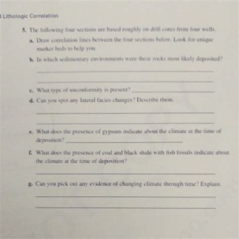 Solved Gratigraphy And Lithologic Correlation Cambrian St