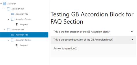 faq section with schema using generateblocks