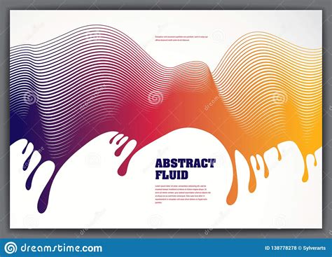 Vector Fluid Flow Wavy Abstract Background 3d Colorful Gradient Motion Art Stock Vector