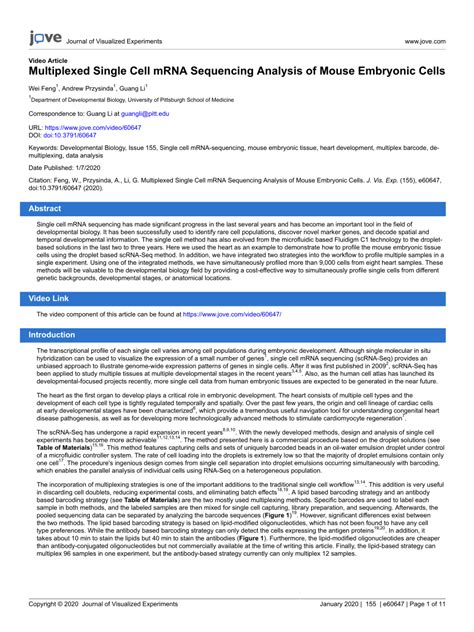 Pdf Multiplexed Single Cell Mrna Sequencing Analysis Of Mouse